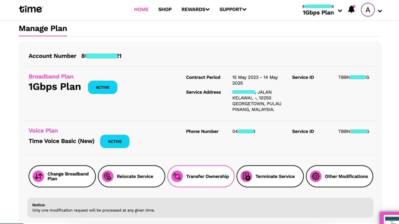 How do I can Terminate TIME Fibre internet Service?